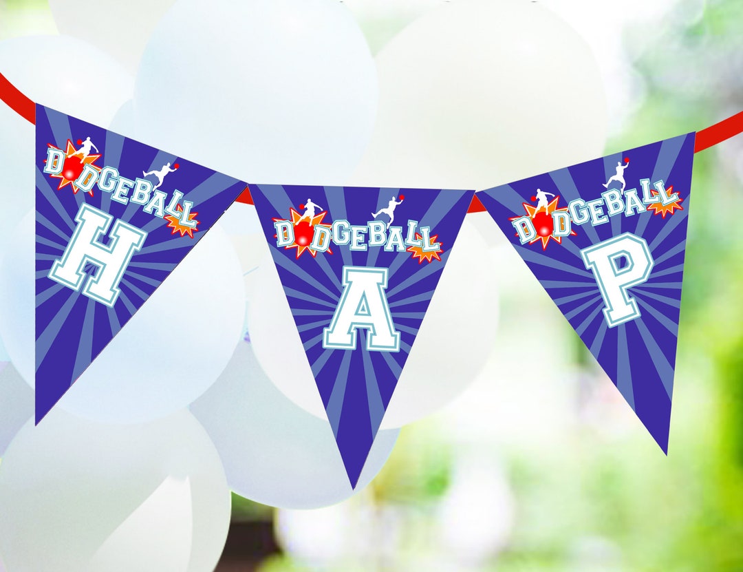 Editable Dodgeball Birthday Banner: Party Decor Flags (digital Download ...