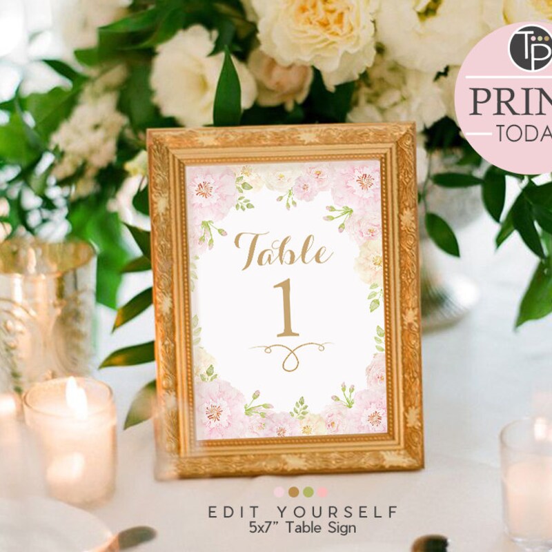 5x7 Table Numbers - Etsy