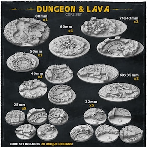 Dungeon & Lava - Wargames Bases and Toppers - Miniature Bases - Etsy