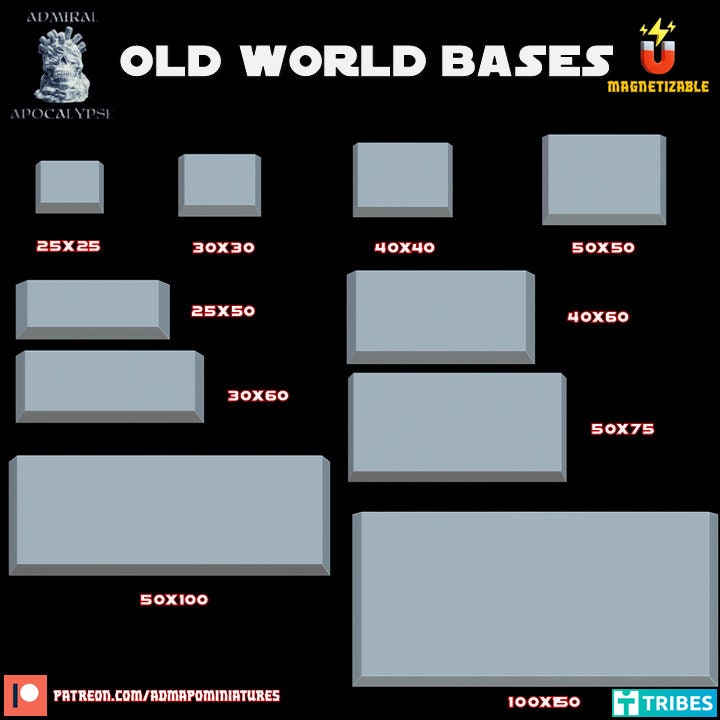 Blank SQUARE Themed Bases - Admiral Apocalypse - Resin Bases - Etsy