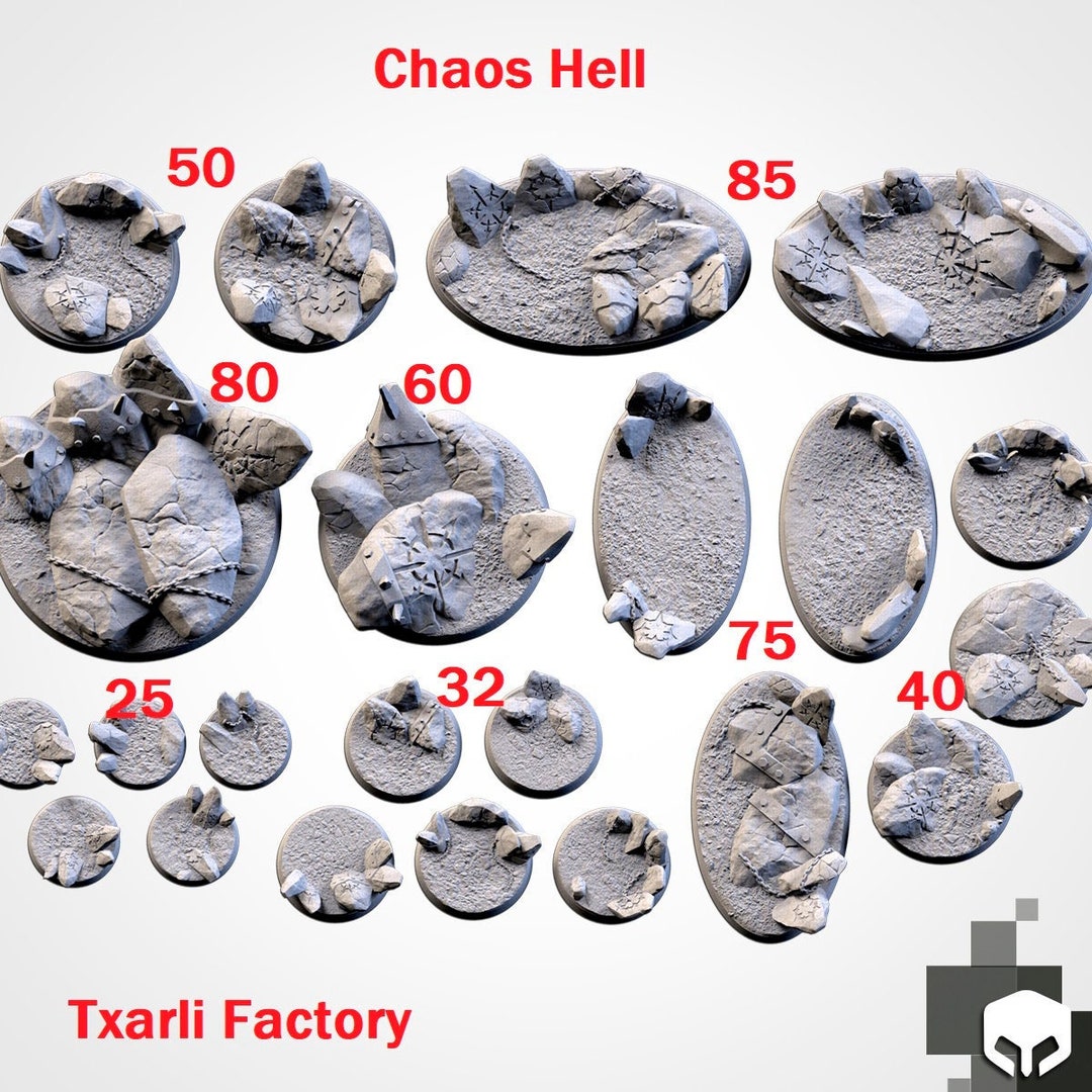 Chaos Hell Themed Bases - Txarli Factory - Resin Bases - Etsy