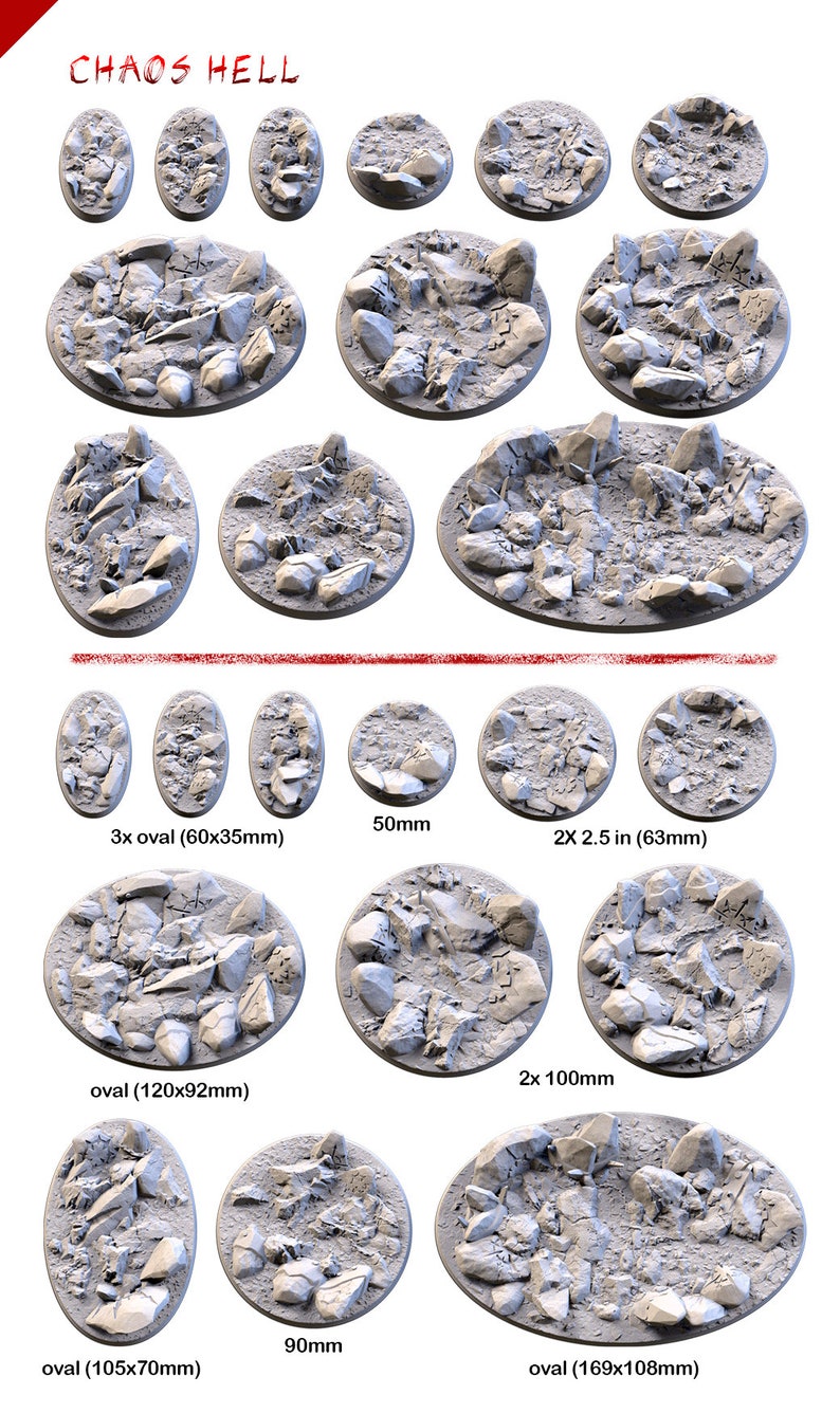 Chaos Hell Themed Bases - Txarli Factory - Resin Bases - Etsy