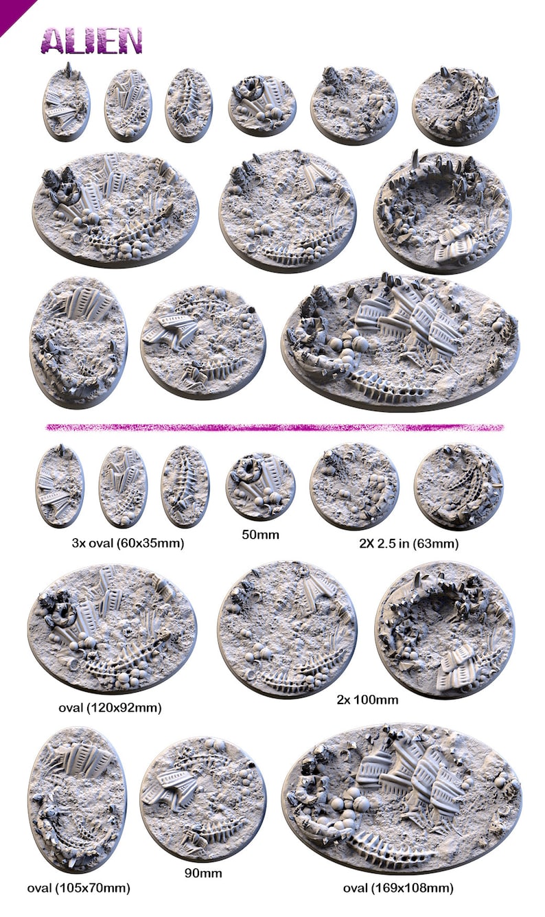 Alien Themed Bases - Txarli Factory - Resin Bases - Etsy
