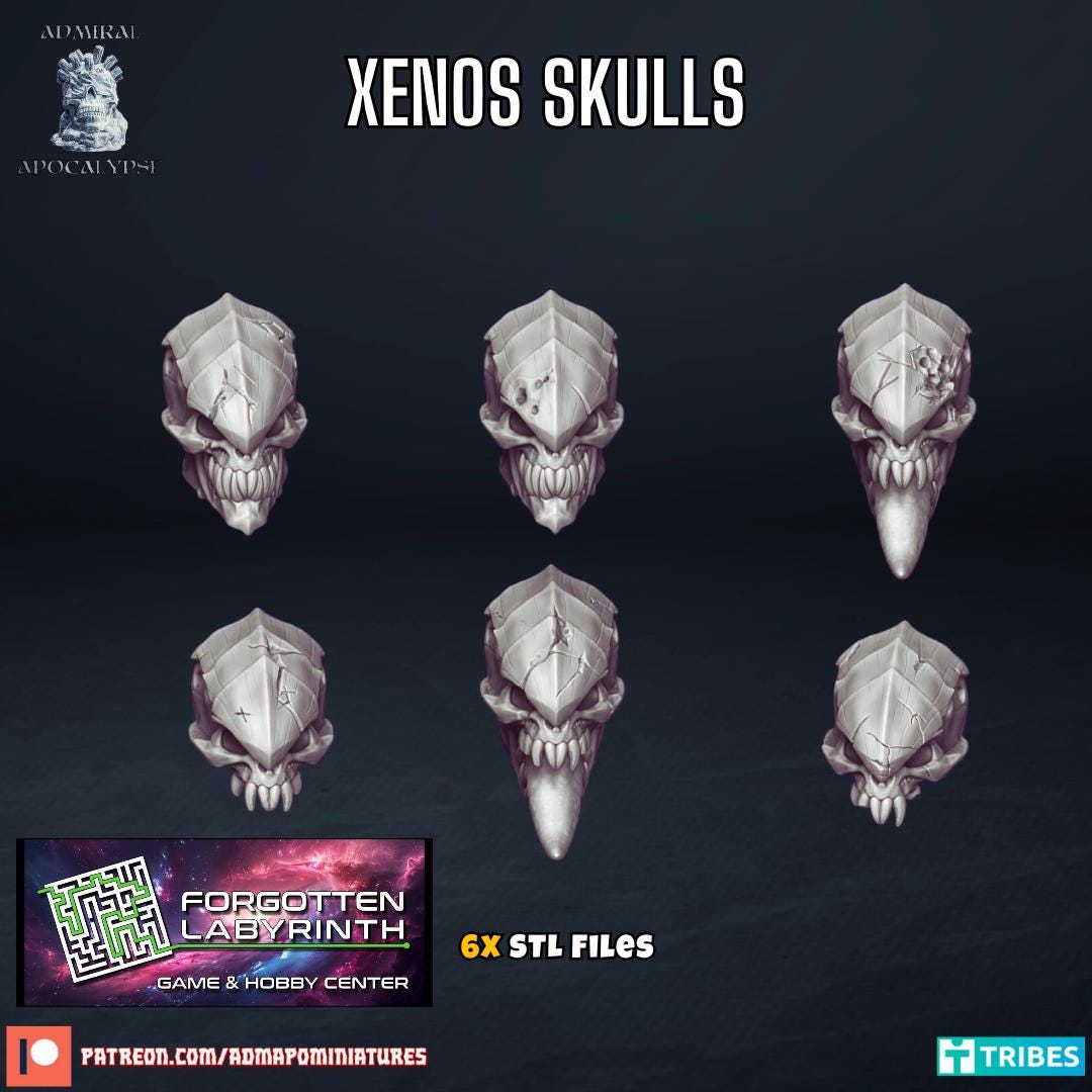 Xeno Skulls Basing Bits - Admiral Apocalypse - Etsy