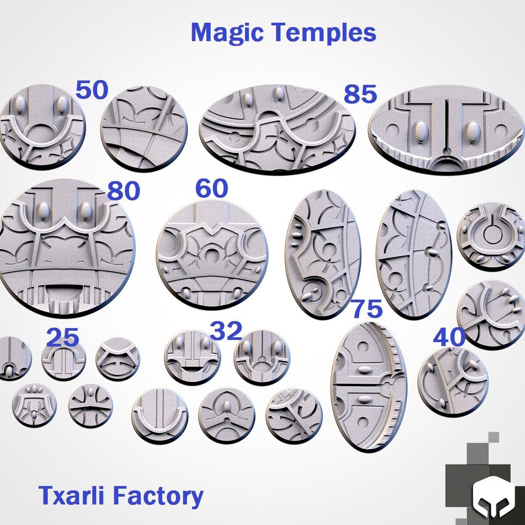 Magic Temples Themed Bases - Txarli Factory - Resin Bases - Etsy