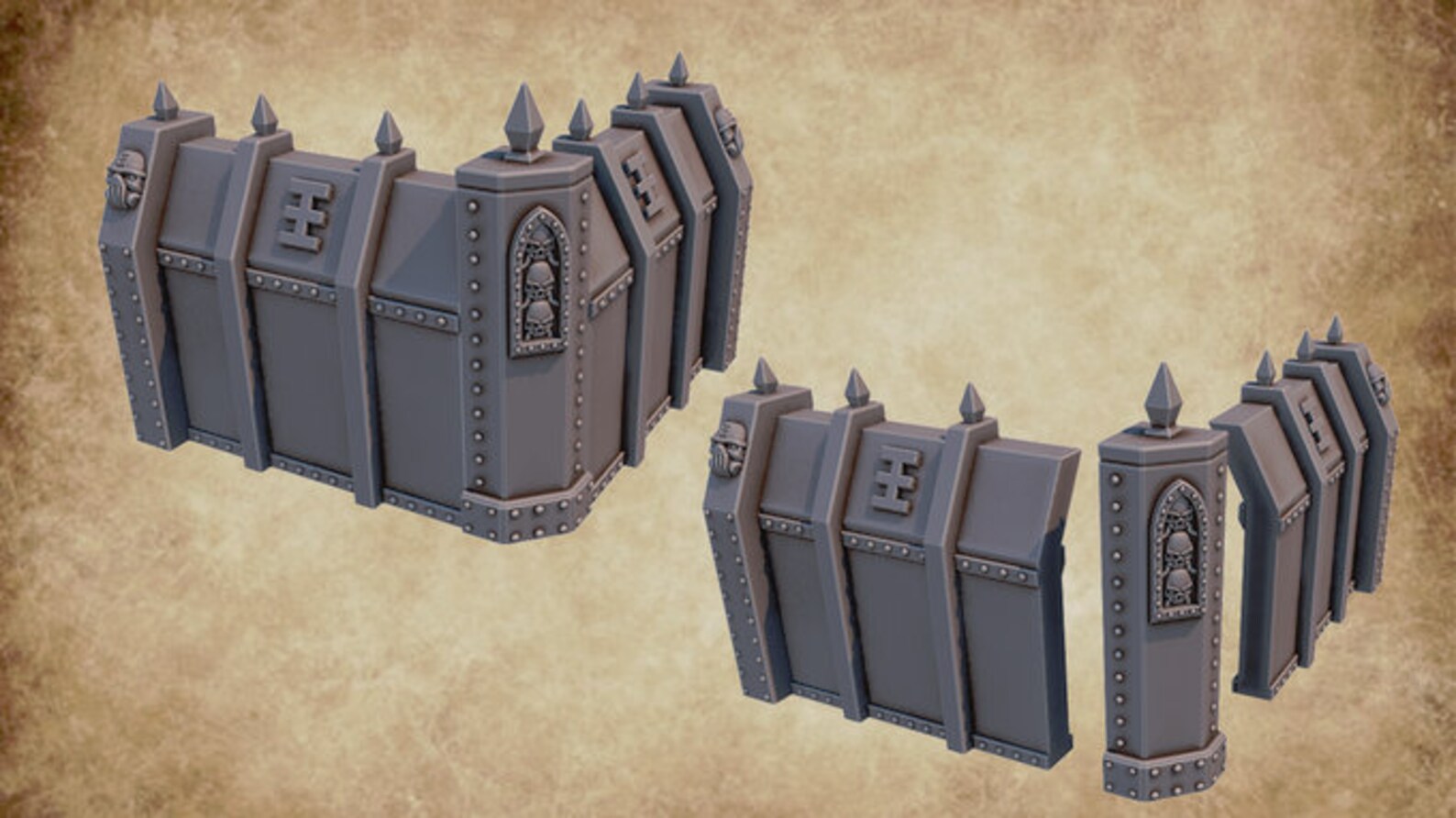 Modular Defensive Wall - 3d Print - Gothic/grimdark Terrain - Etsy