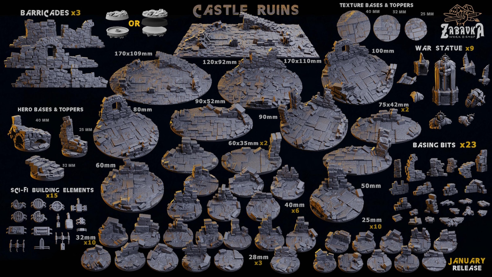 Castle Ruins - Wargames Bases and Toppers - Miniature Bases - Etsy