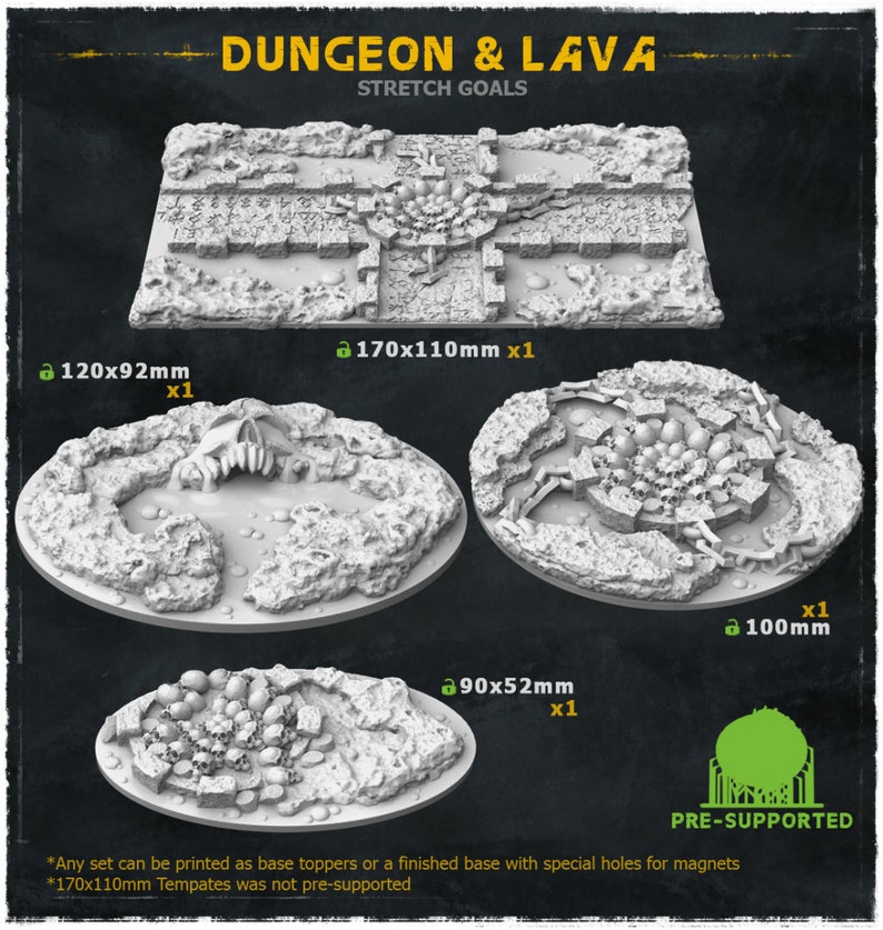 Dungeon & Lava - Wargames Bases and Toppers - Miniature Bases - Etsy