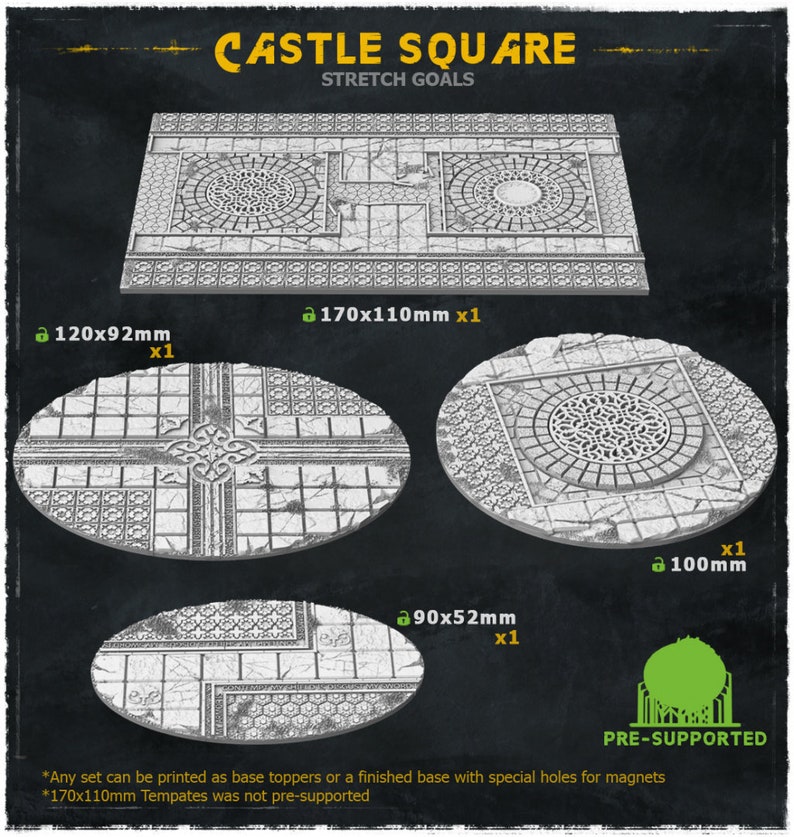 Castle Square - Wargames Bases and Toppers - Miniature Bases - Etsy