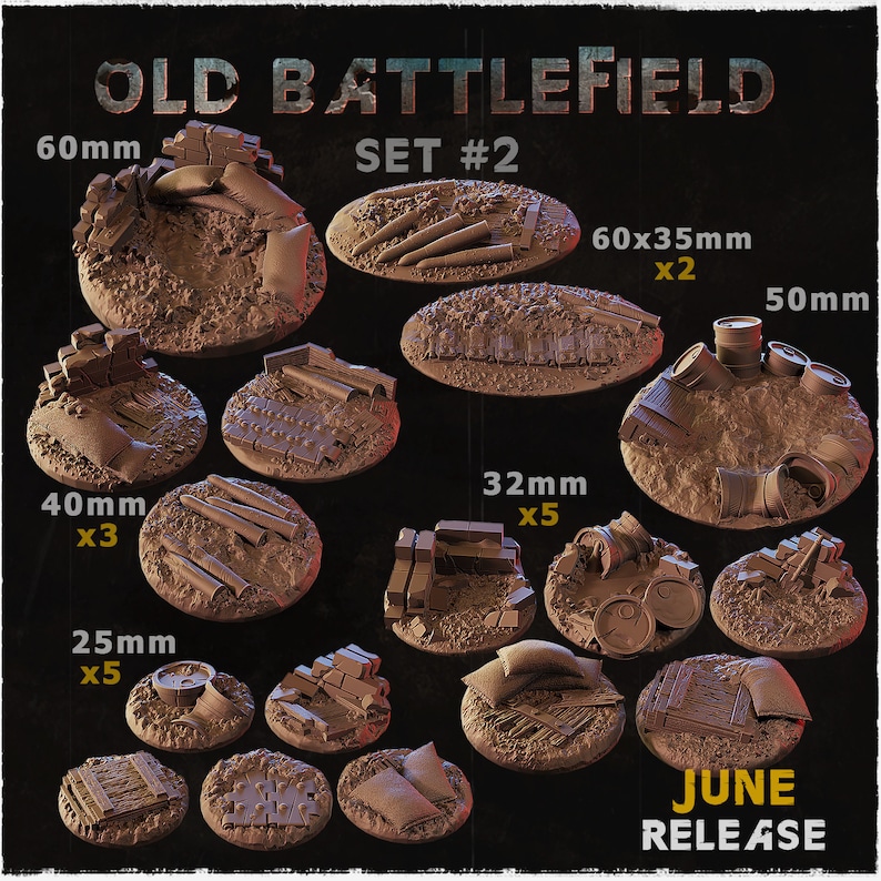 Old Battlefield - Wargames Bases and Toppers - Miniature Bases - Etsy