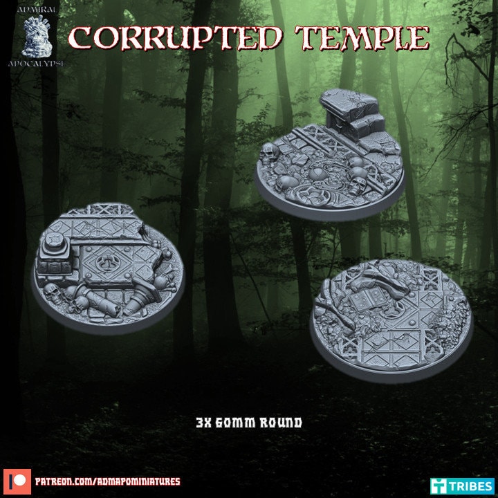 Corrupted Temple - Admiral Apocalypse - Resin Bases - Etsy