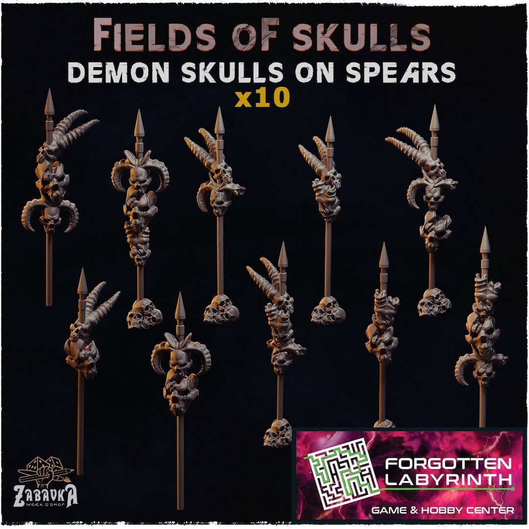 Demon Skull Set Field of Skulls Figures and Bits Basing Bits - Etsy