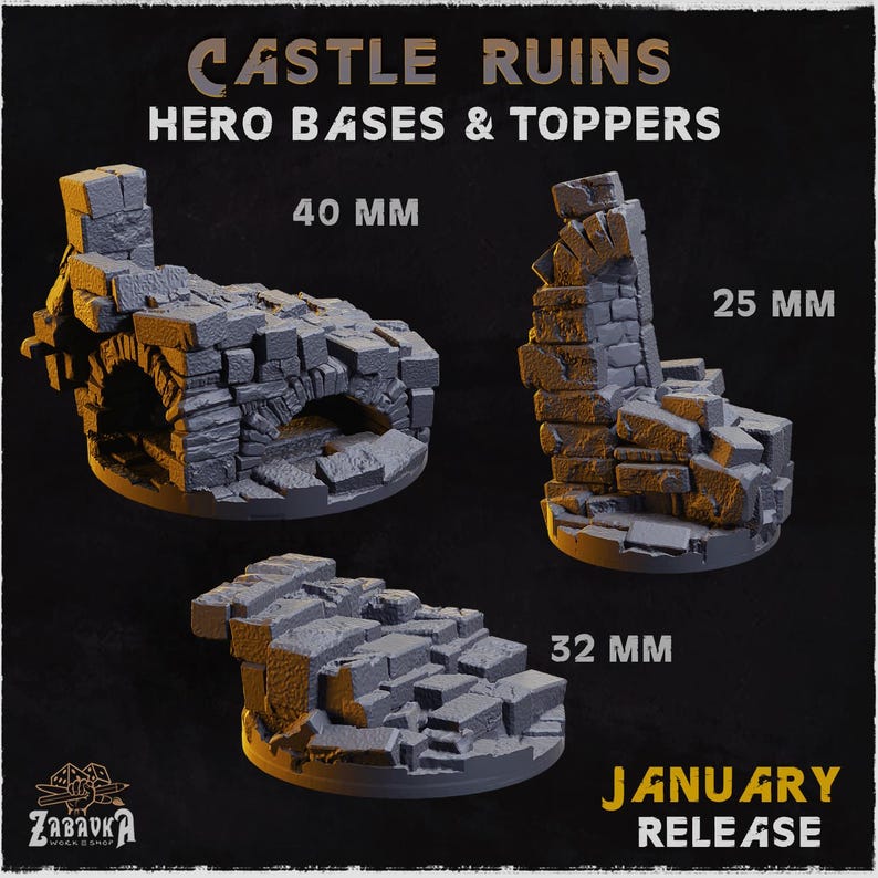 Castle Ruins - Wargames Bases and Toppers - Miniature Bases - Etsy