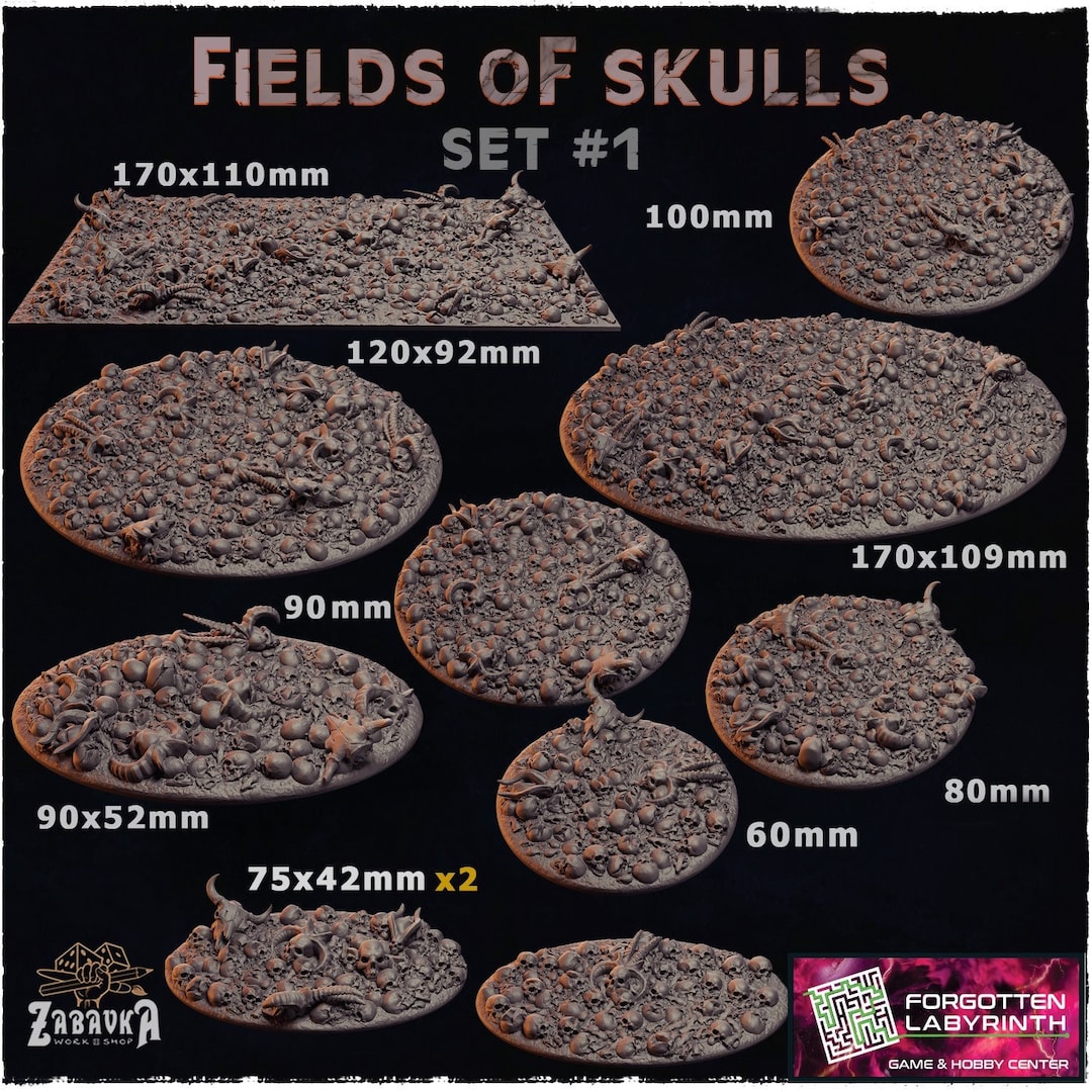 Field of Skulls - Wargames Bases and Toppers - Miniature Bases - Etsy