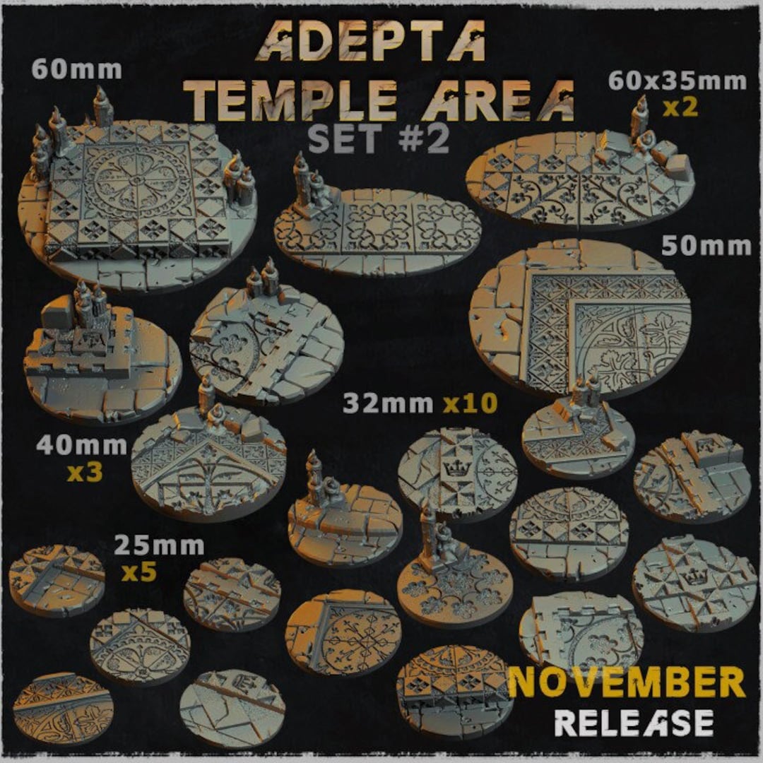 Adepta Temple Area - Wargames Bases and Toppers - Miniature Bases - Etsy