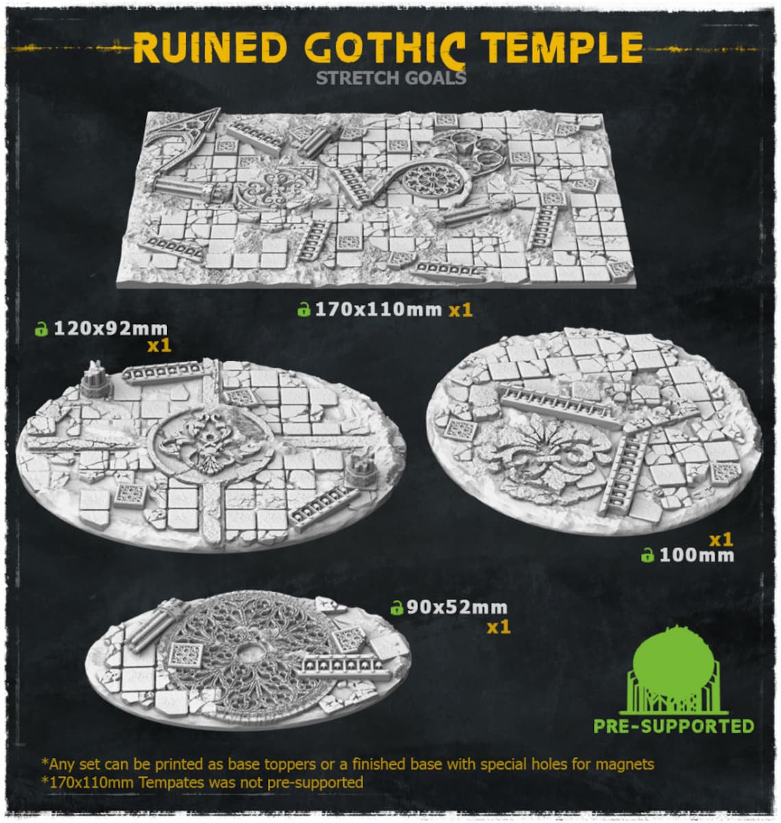 Ruined Gothic Temple Wargames Bases and Toppers Miniature - Etsy