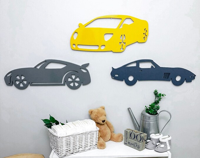Handmade Wood Sports Car Cut Out Race Car Wall Decorations Wooden ...