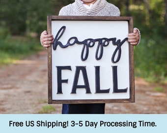 Happy fall sign | Etsy
