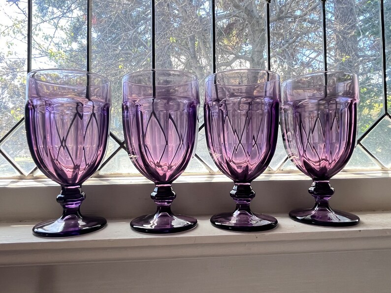 Vintage Purple Goblets, Vintage Goblets - Etsy