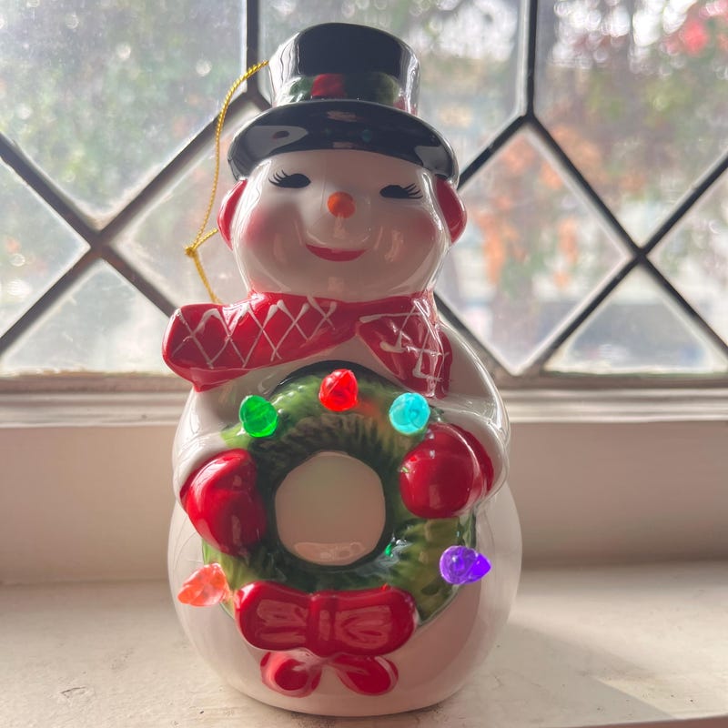 Ceramic Snowman - Etsy