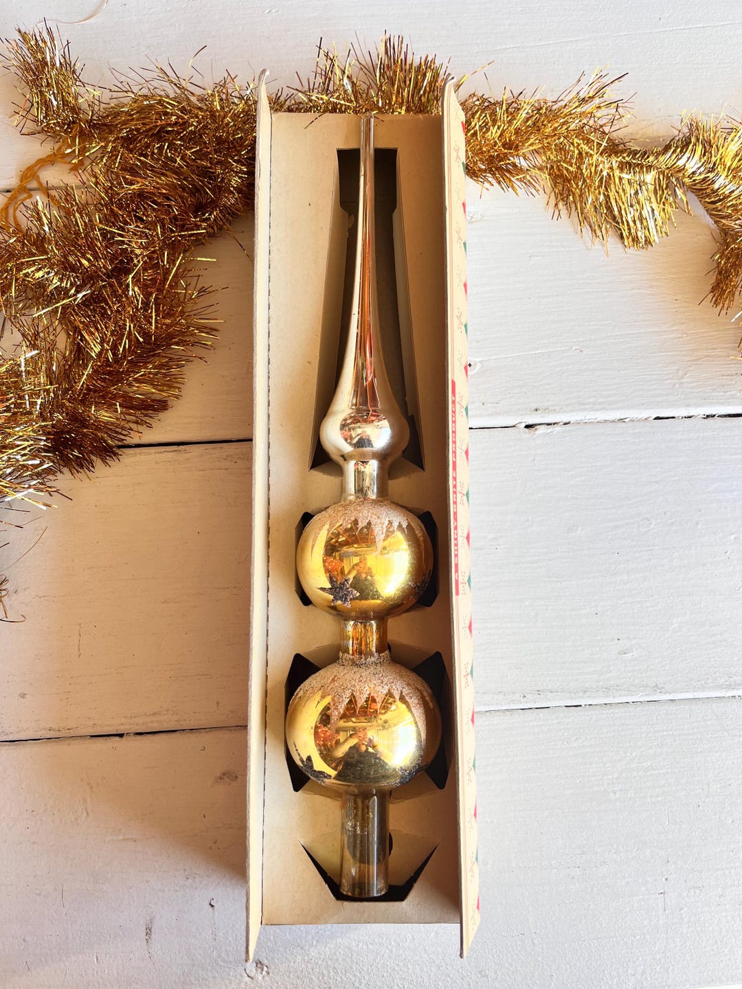 Vintage Tree Topper, Glass Tree Topper, Tree Topper, Shiny Brite ...