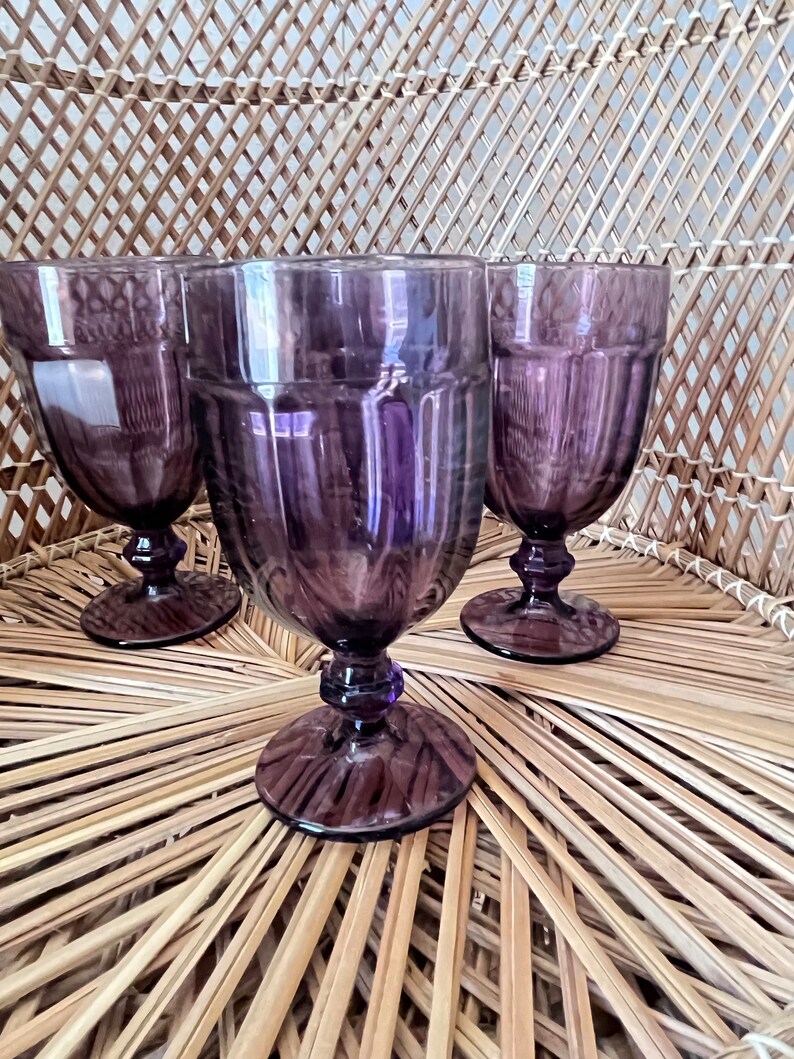 Vintage Purple Goblets, Vintage Goblets - Etsy
