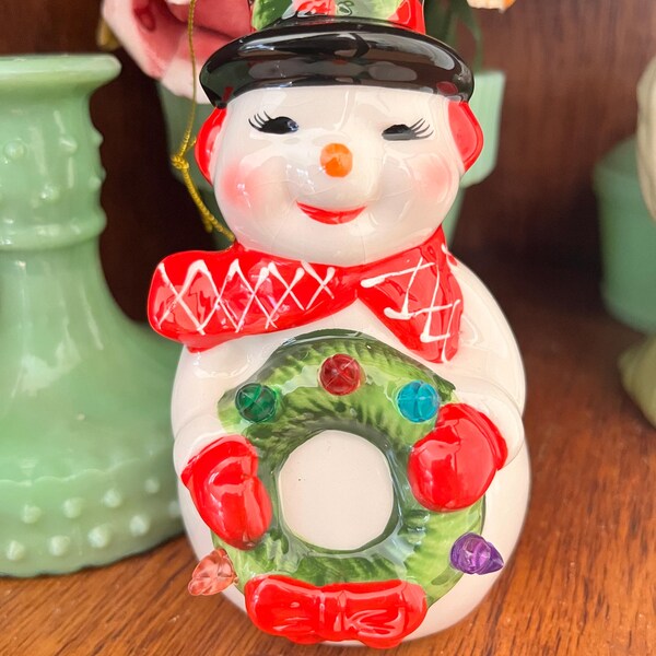 Ceramic Snowman - Etsy