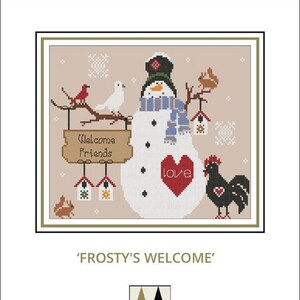 Frosty's Welcome Counted Cross Stitch Chart Designed by Nurdan Kanber ...