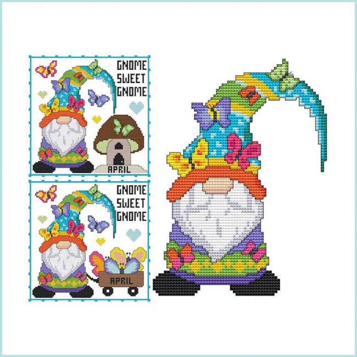 March-june A Year of Gnomes Counted Cross Stitch Series | Etsy