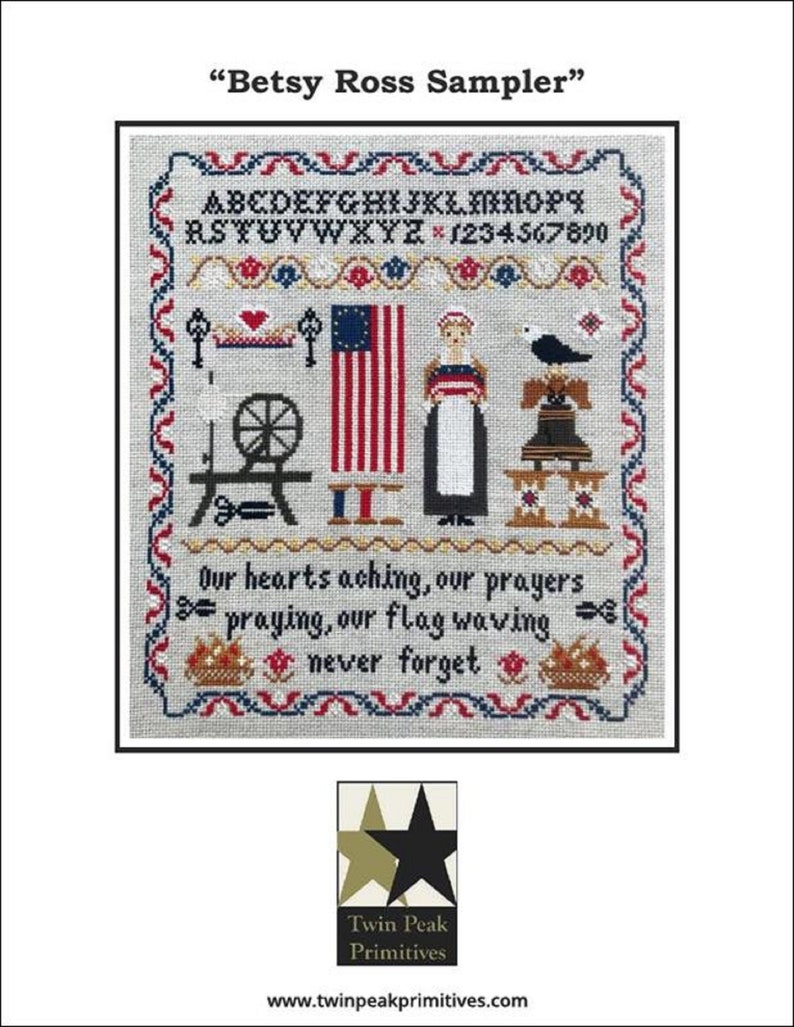 Betsy Ross Sampler Counted Cross Stitch Pattern by Designer Nurdan ...