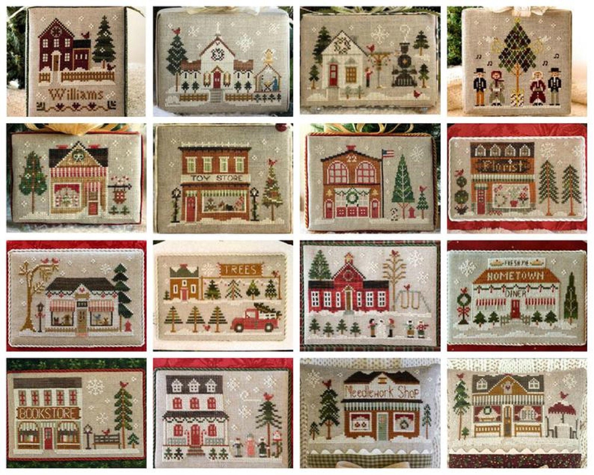 Hometown Holiday 8-14 Counted Cross Stitch Patterns Designed | Etsy