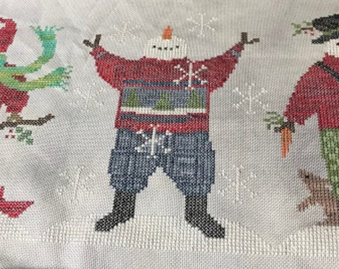Trio of Snowman Counted Cross Stitch Patterns Designed by Bonnie ...