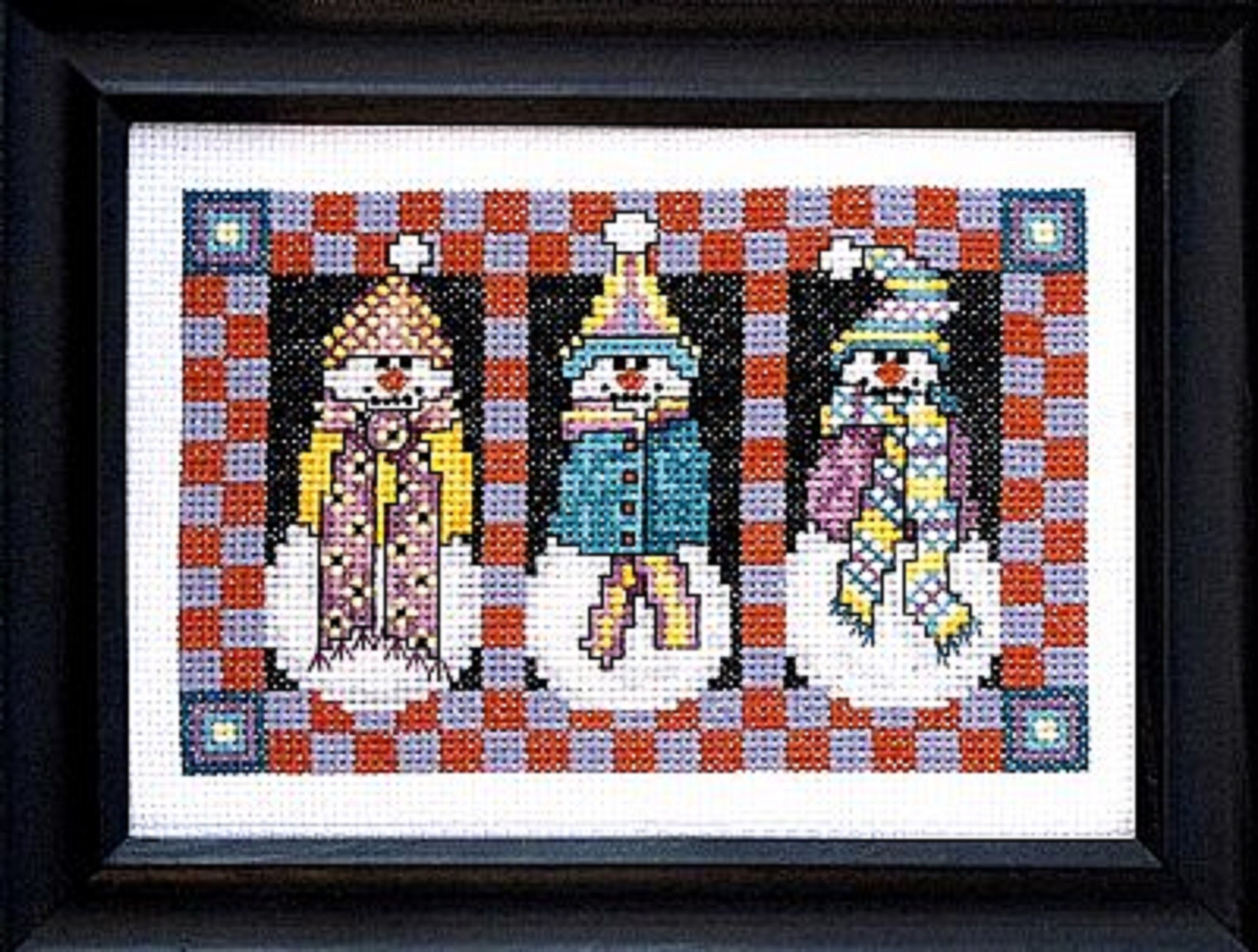 Three Snowmen Counted Cross Stitch Chart by Designer Barbara | Etsy