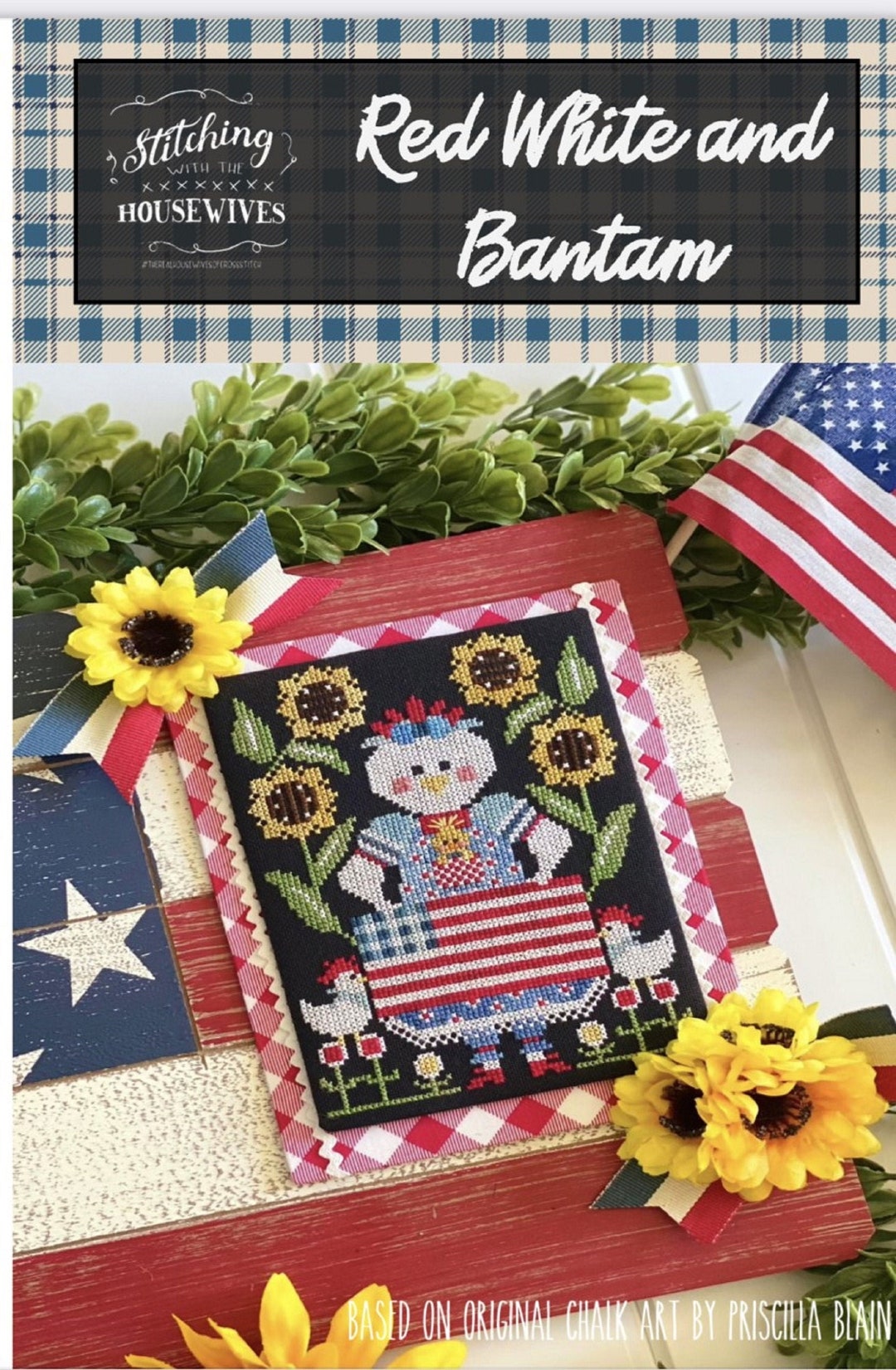 Red White and Bantam Counted Cross Stitch Chart by Designer Priscilla ...
