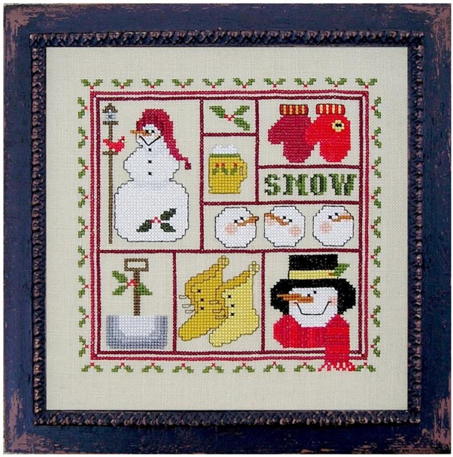 Snowman Sampler Counted Cross Stitch Pattern by Designer Cheryl Hanes ...