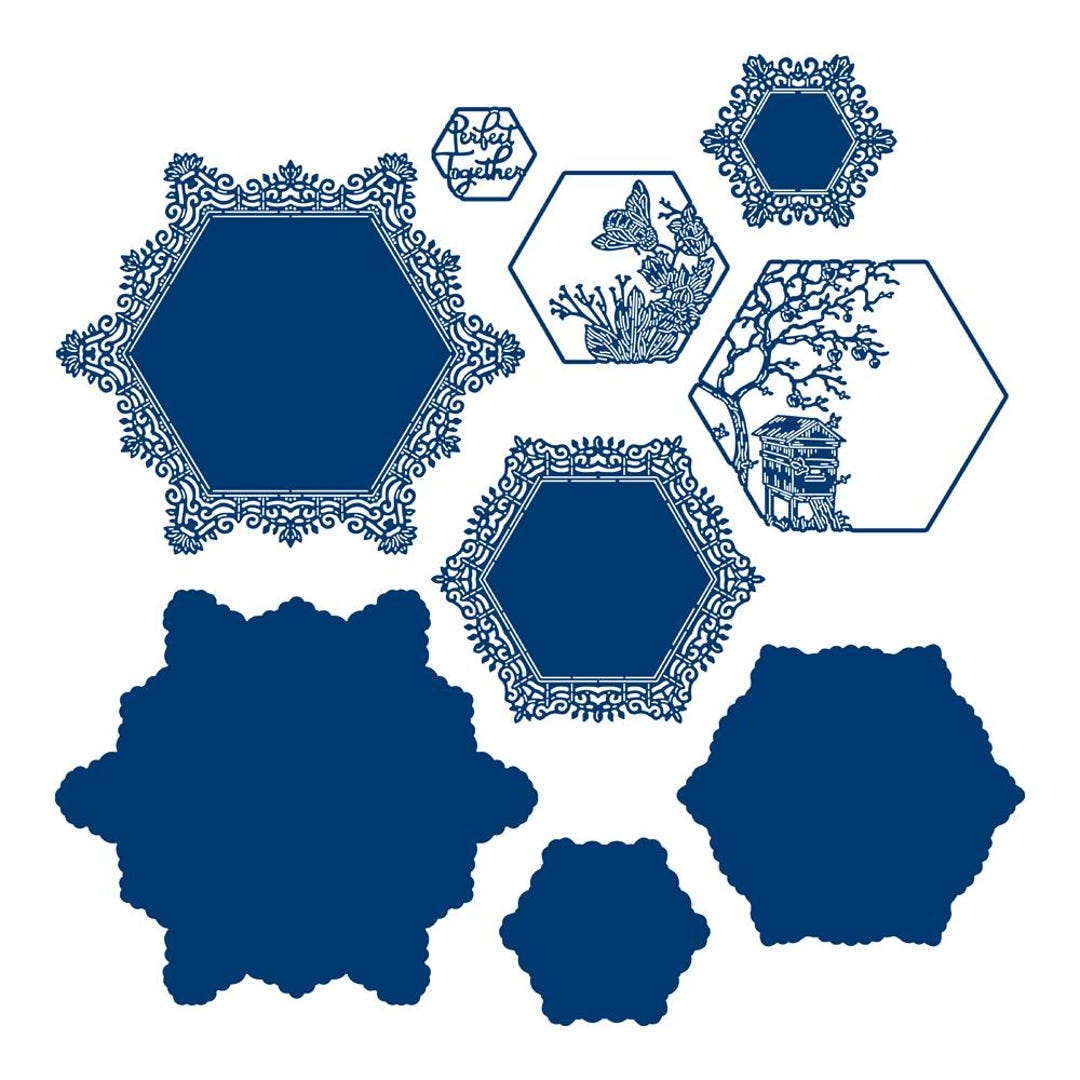 Interlinked Illusions Hexagon Die Set by Stephanie Weightman | Tattered ...