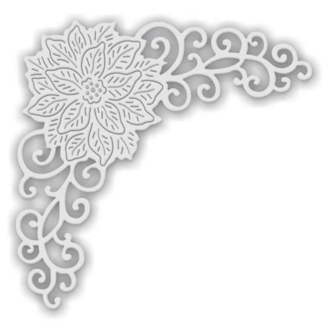 Sue Dix Poinsettia Swirl Corner Die Set | Sweet Dixie Dies | Die Cut ...