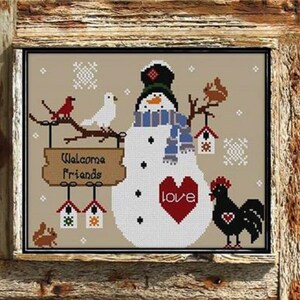 Frosty's Welcome Counted Cross Stitch Chart Designed by Nurdan Kanber ...