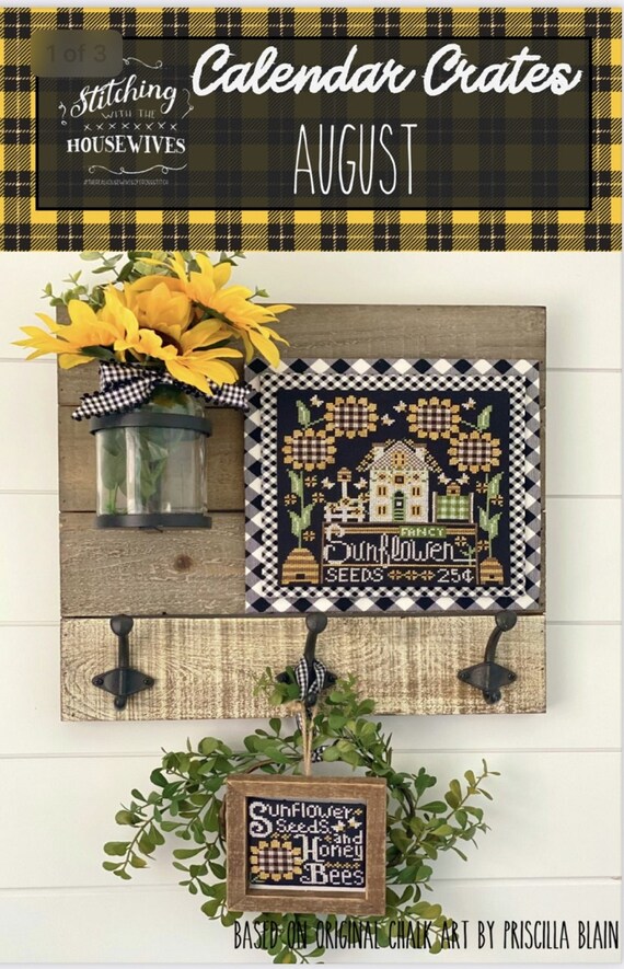 August Calendar Crate Counted Cross Stitch Pattern Designed by | Etsy