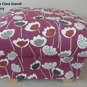 Fryetts Stag Head Grey Fabric Footstool Nursery Lounge Bedroom Bespoke ...