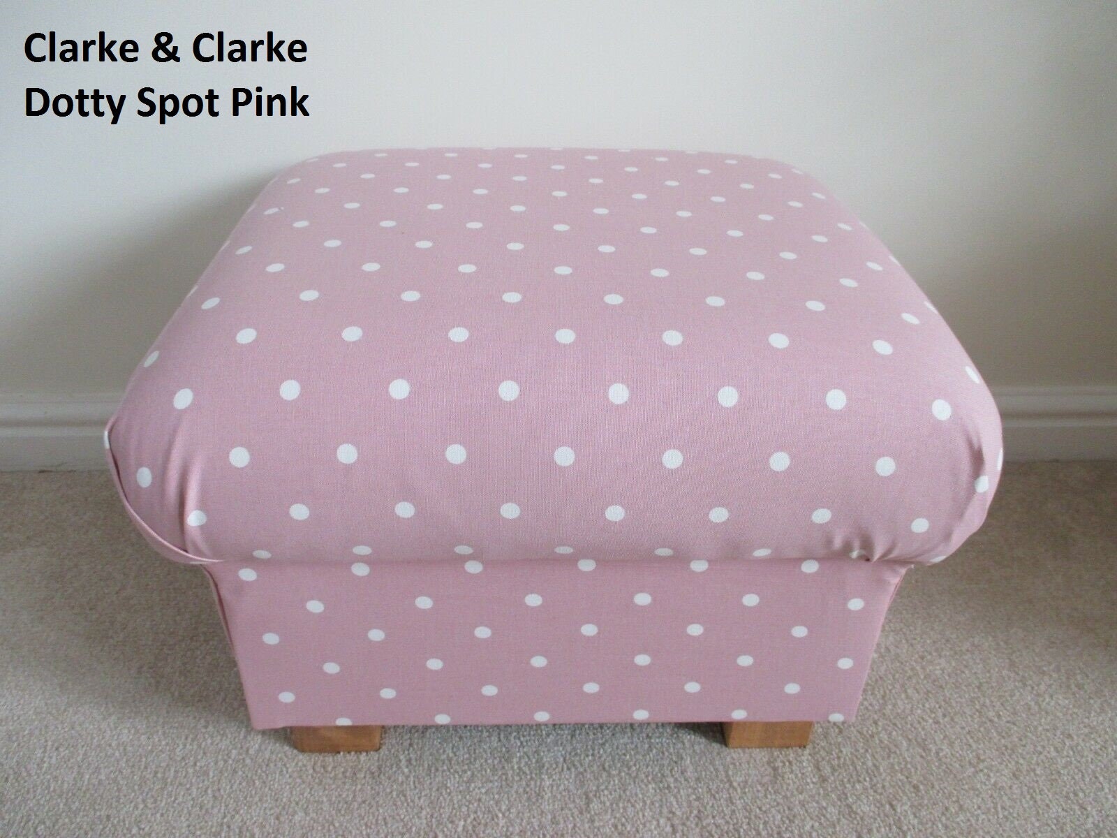 Fryetts Stag Head Grey Fabric Footstool Nursery Lounge Bedroom Bespoke ...