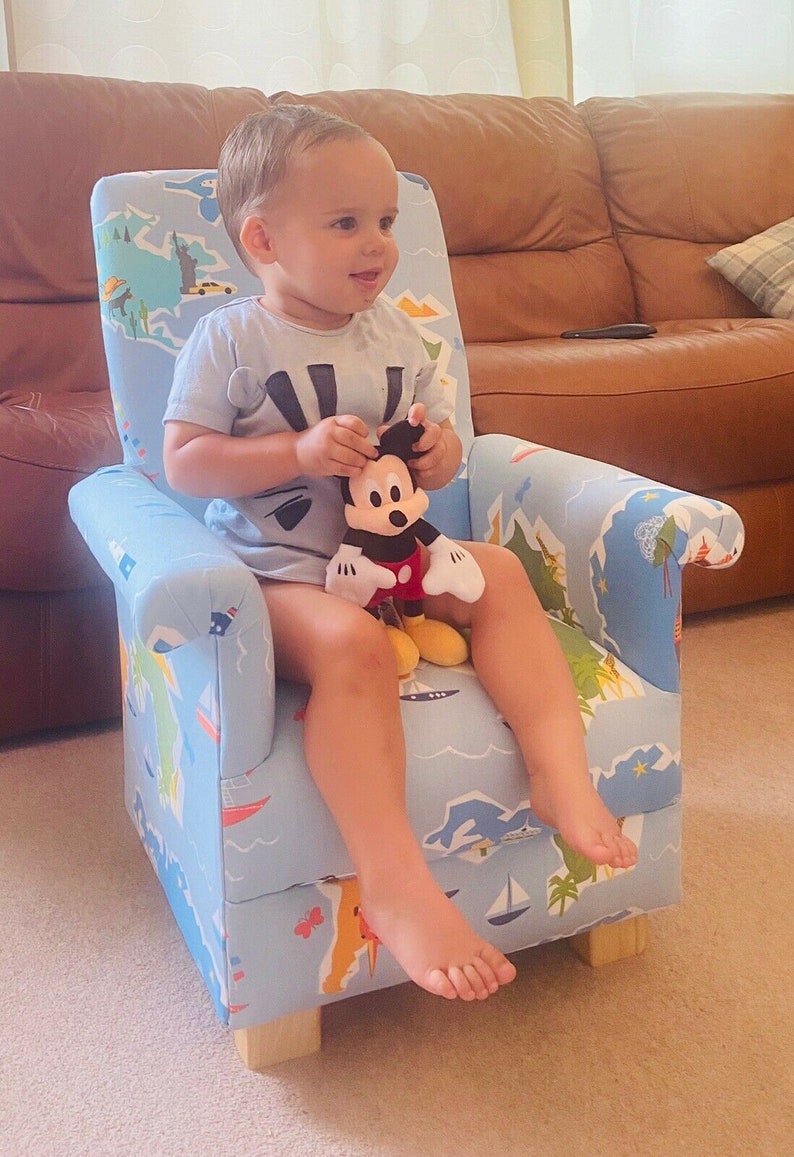 Children's Chairs in Animals Fabric Kids Armchair Safari | Etsy