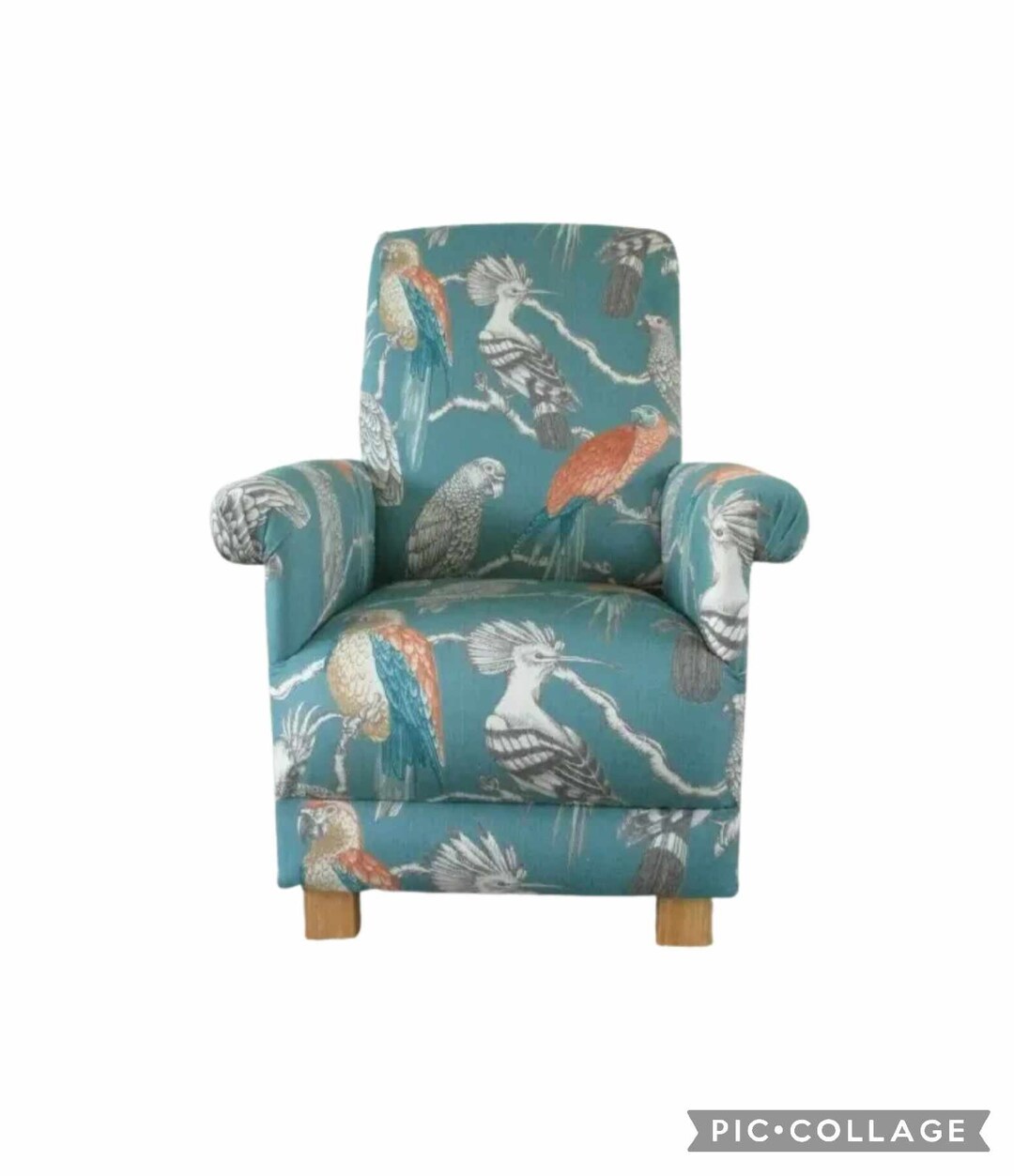 Aviary Garden Fabric Adult Chair Armchair Birds Mccaws Parrots ...