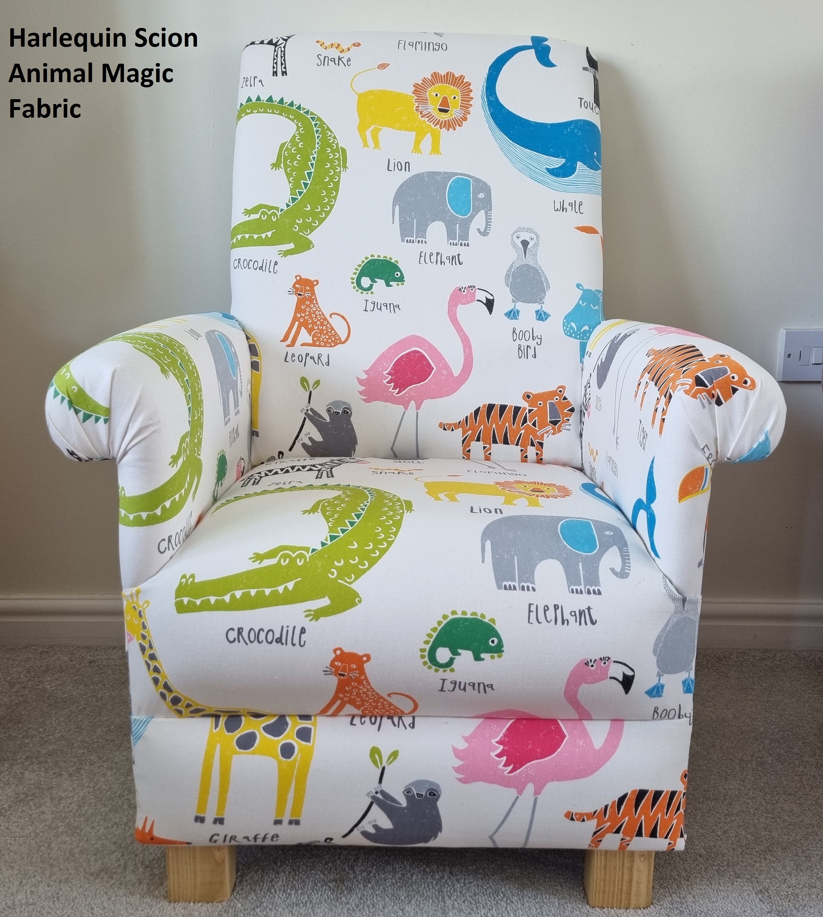 Harlequin Scion Animal Magic Fabric Adult Chair & Footstool - Etsy UK