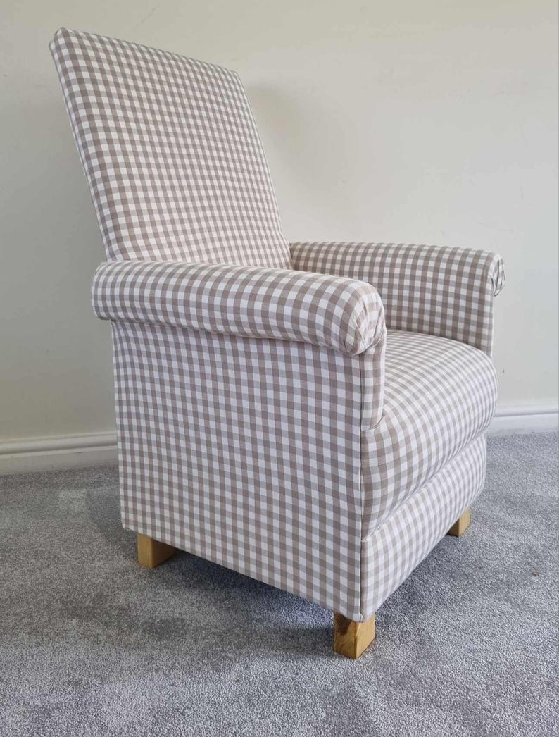 Gingham Fabric Armchairs Adult Chairs Blue Pink Red Checked Check ...