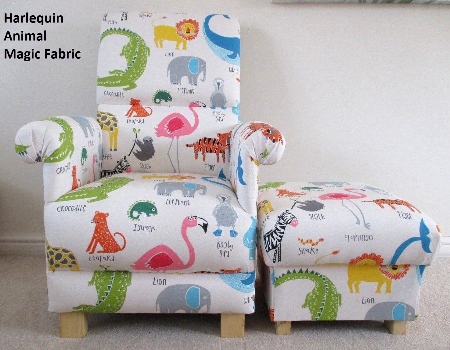 Harlequin Scion Animal Magic Fabric Adult Chair & Footstool | Etsy