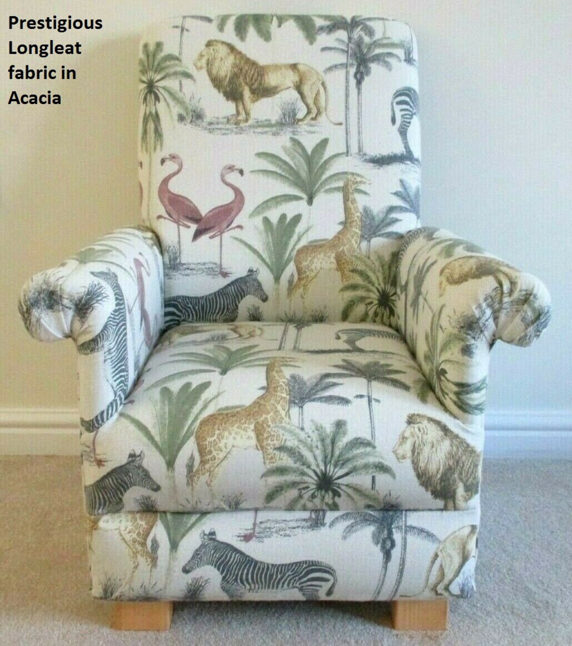 Children's Chairs in Animals Fabric Kids Armchair Safari | Etsy