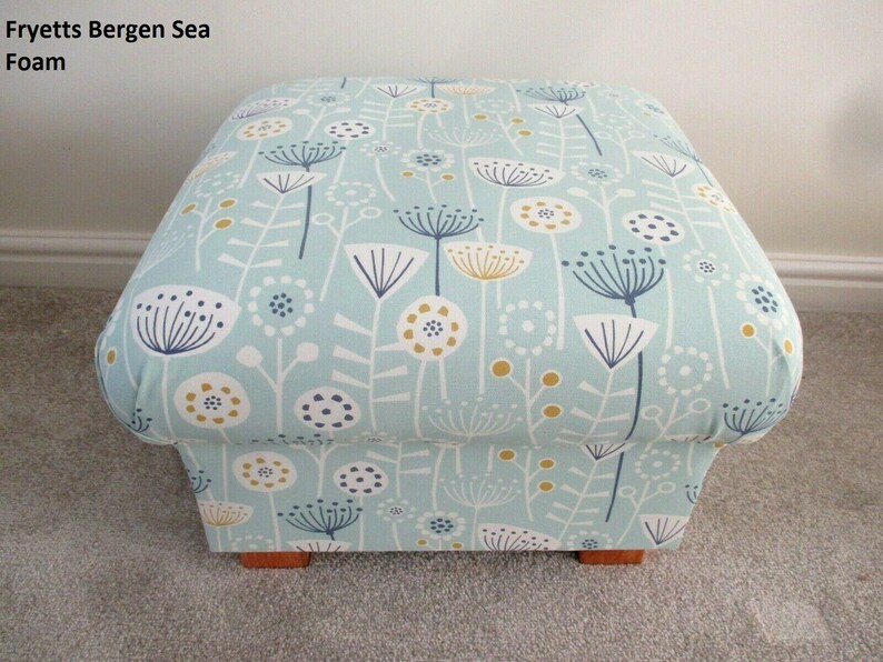 Fryetts Stag Head Grey Fabric Footstool Nursery Lounge Bedroom Bespoke ...