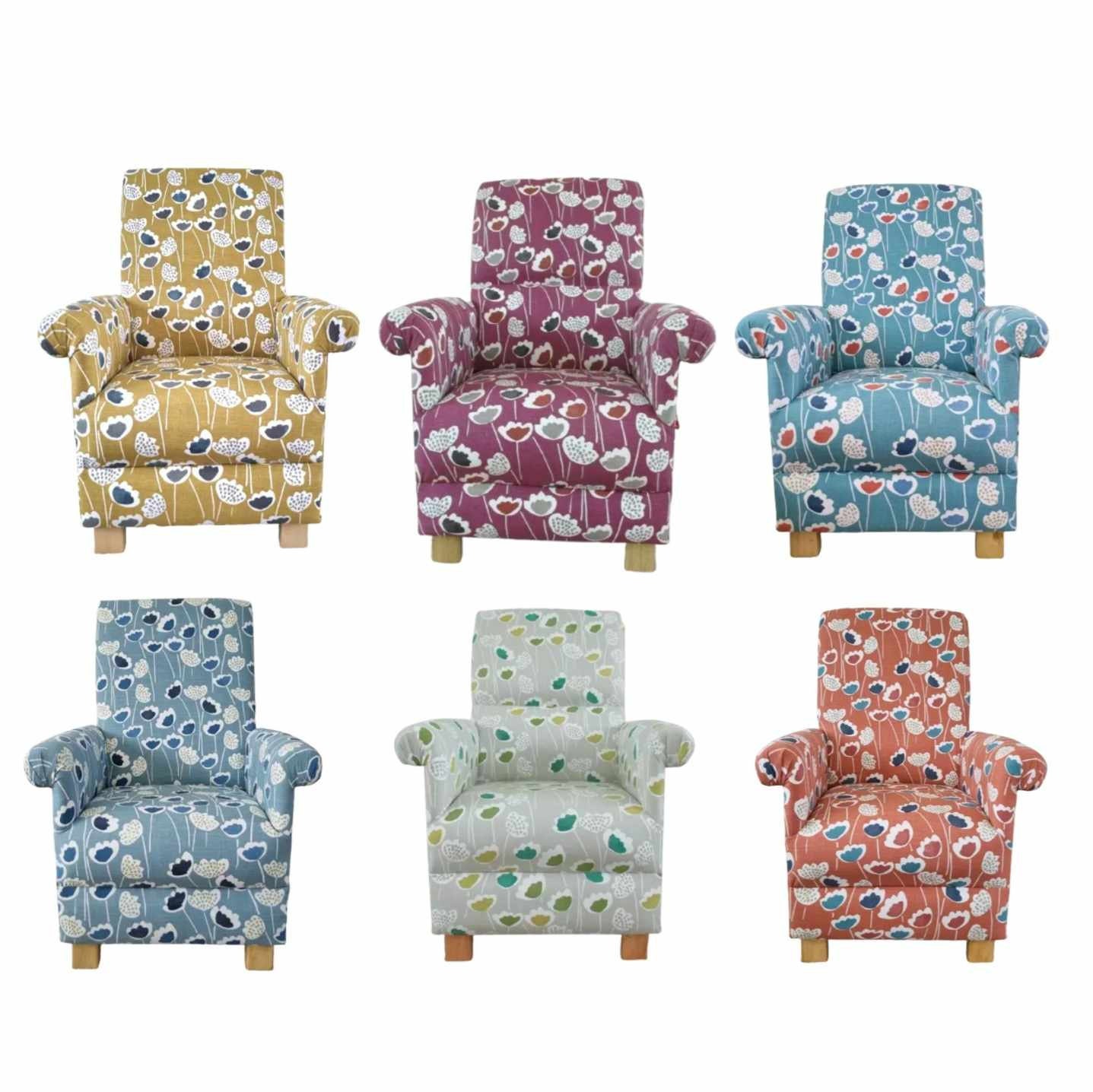 Prestigious Clara Scandi Fabric Adult Chair Armchair Floral Vintage Retro Accent Purple Orange Mustard Saffron Blue Cactus Coral Botanical Etsy