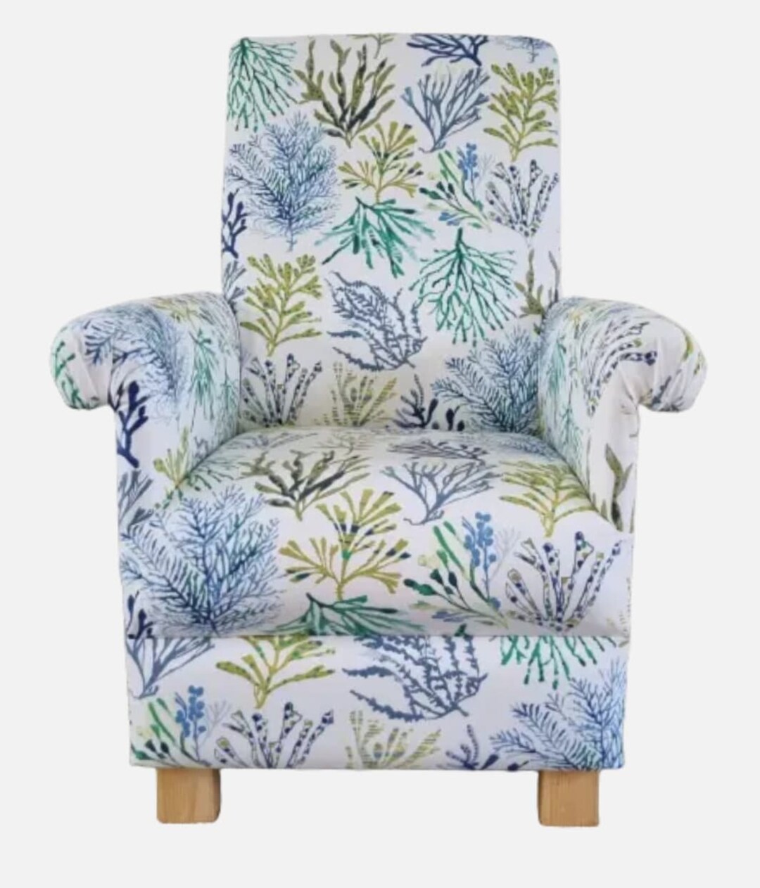 Prestigious Coral Fabric Adult Chair Armchair Seaweed Green Blue ...